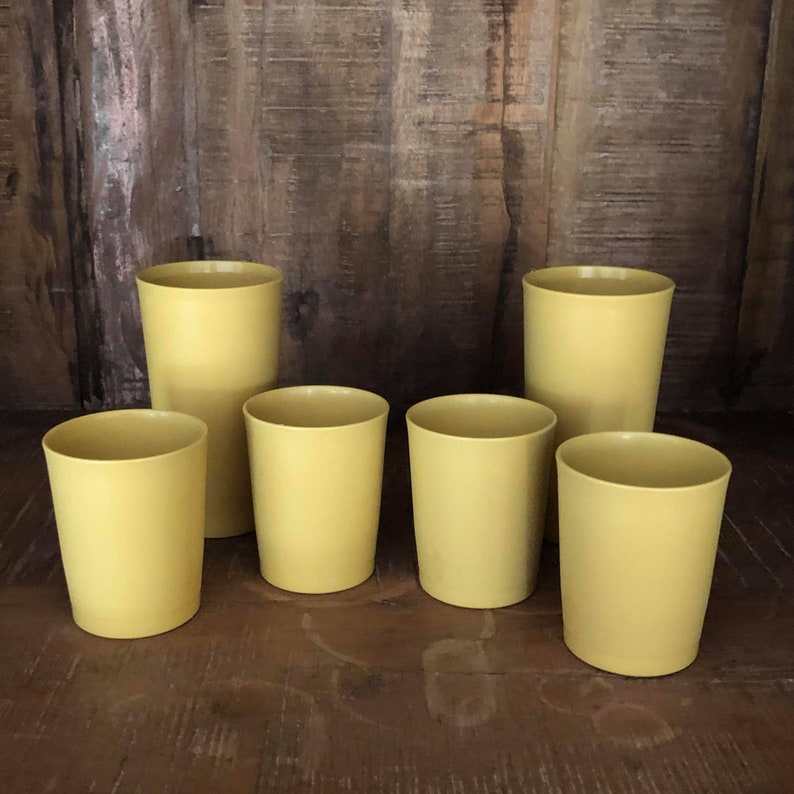 Vintage Yellow Tupperware Tumblers, Set of 6 - Etsy