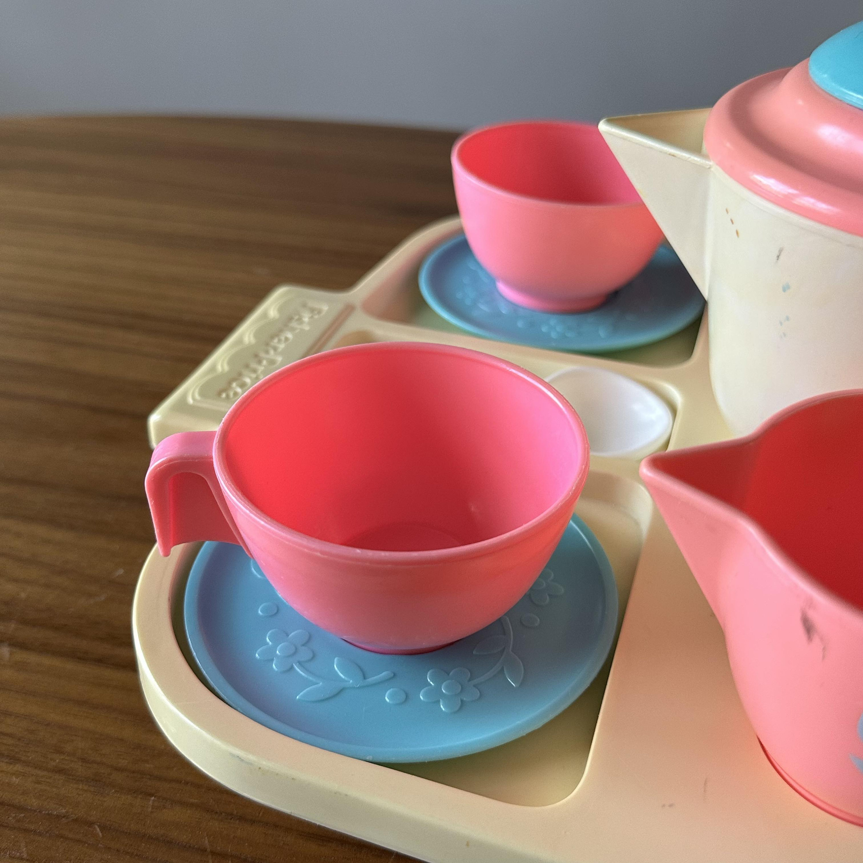 1985 Fisher Price Tea Set Vintage Fisher Price Tea Set Vintage Tea Set Plastic Tea Set Pink Tea Set Etsy Canada