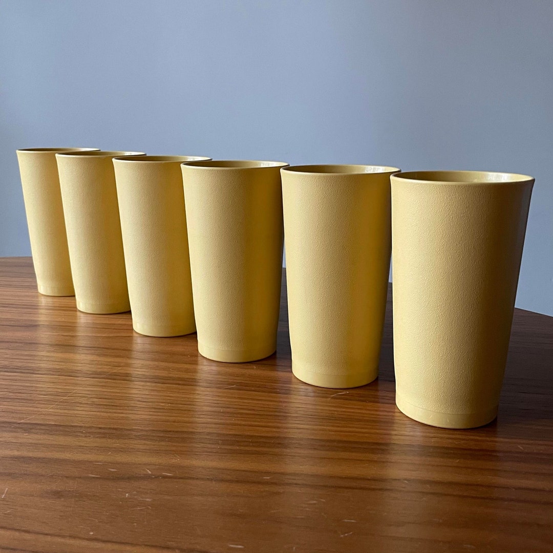 Vintage Tupperware Cups, Set of Six, Yellow, Vintage Tupperware, #873 ...