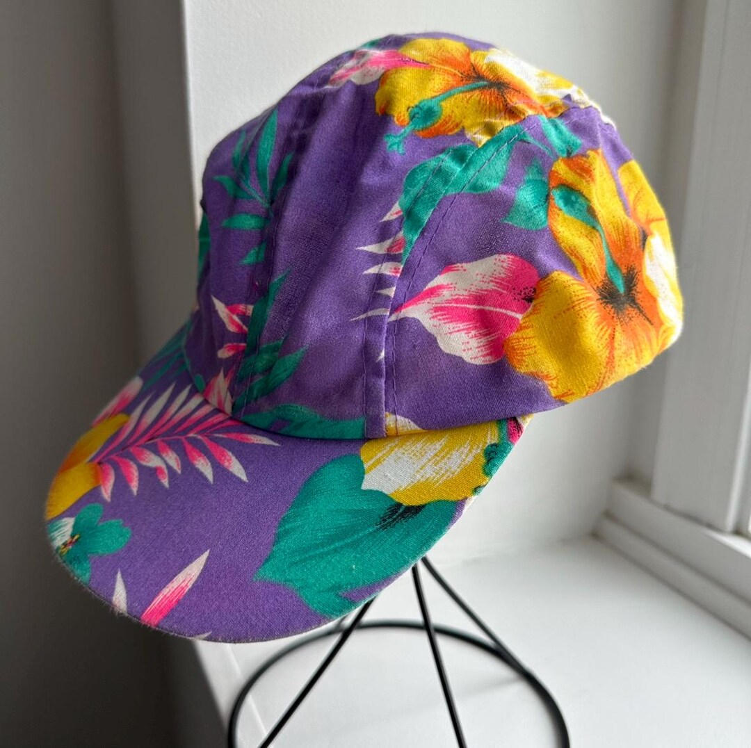 Vintage Wendy's Restaurant Hat, 1980s, Tropical Hat, Floral, Vintage ...