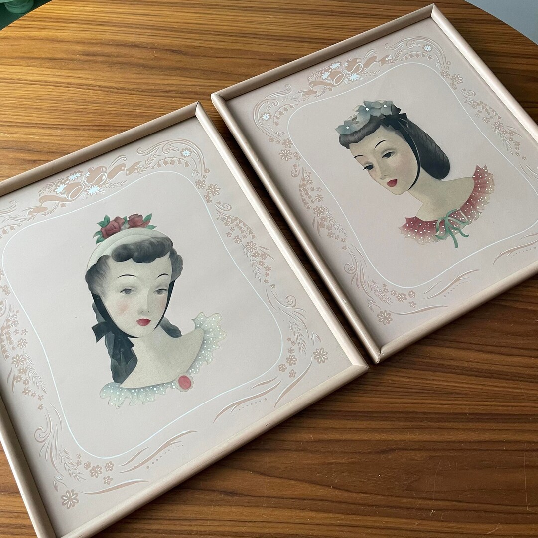 Framed Antique Prints of Women by Bernard Picture Company, 1940s Print ...