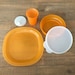 Kid's Tupperware Set, Orange and White, Five Pieces, Vintage Tupperware ...