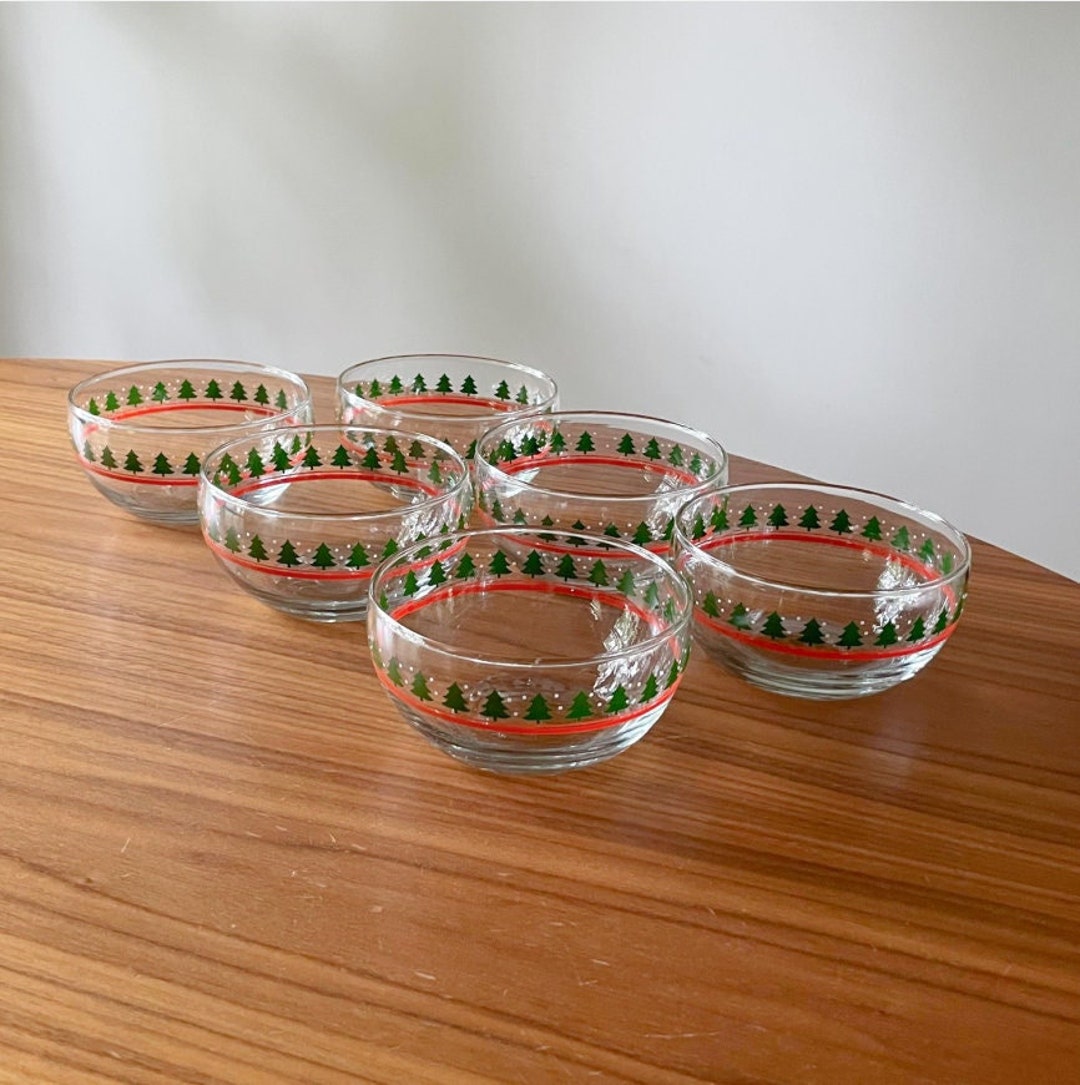 Vintage Libbey Holiday Winterland Glass Bowls, Set of Six, Libbey Glass ...