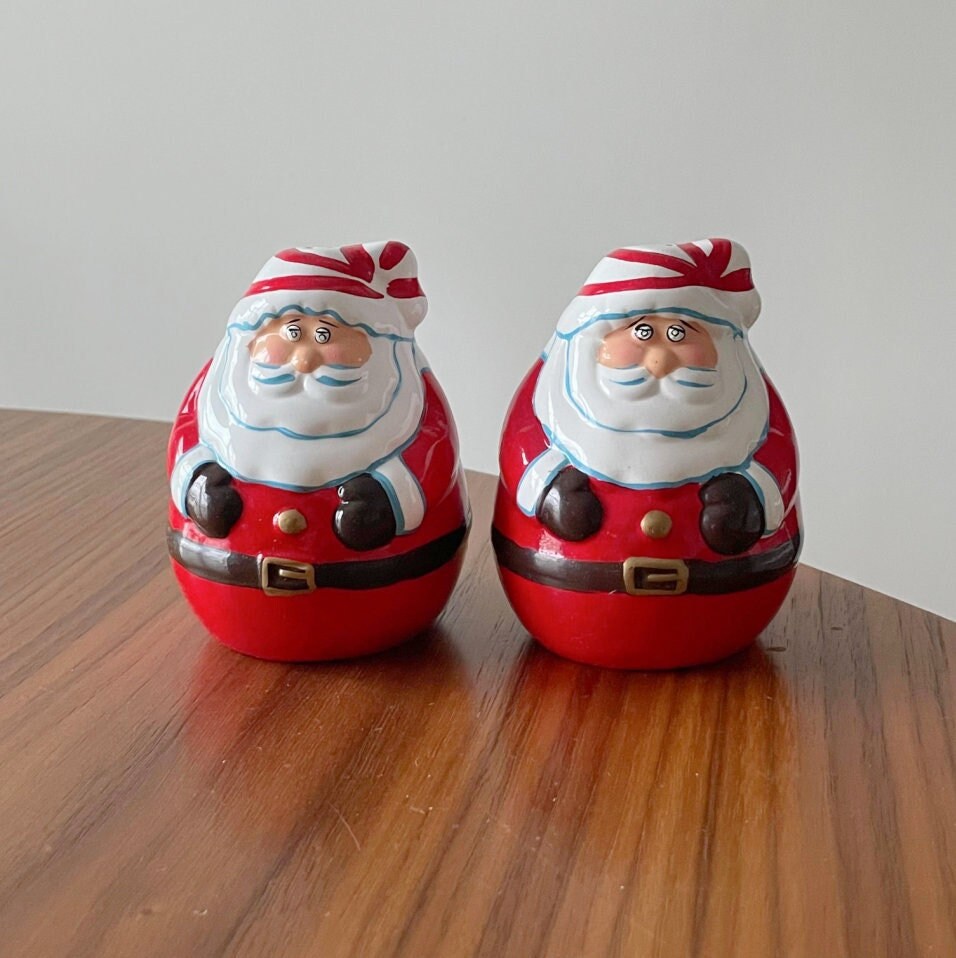 Santa Salt and Pepper Shakers Christmas Salt and Pepper | Etsy