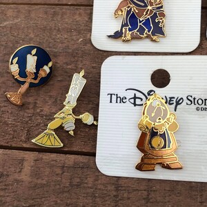 Vintage Beauty and the Beast Collectible Pin Set, Walt Disney, Belle ...