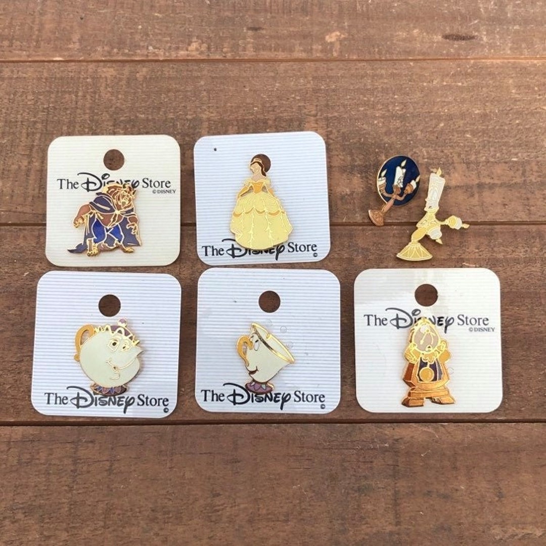 Vintage Beauty and the Beast Collectible Pin Set, Walt Disney, Belle ...