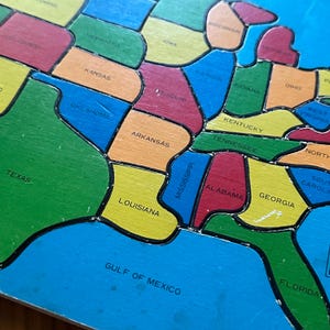 Wooden State Puzzle, Map of the United States, Wooden United States Map ...