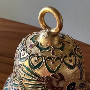 Vintage Cloissone Enamel Brass Bell - Etsy