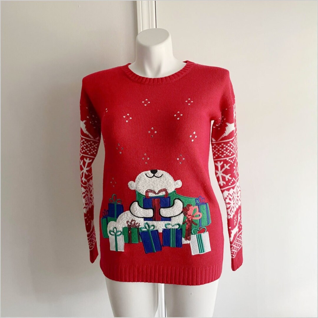 Ugly Christmas Sweater, Size M, Holiday Sweater, Polar Bear, Holiday ...