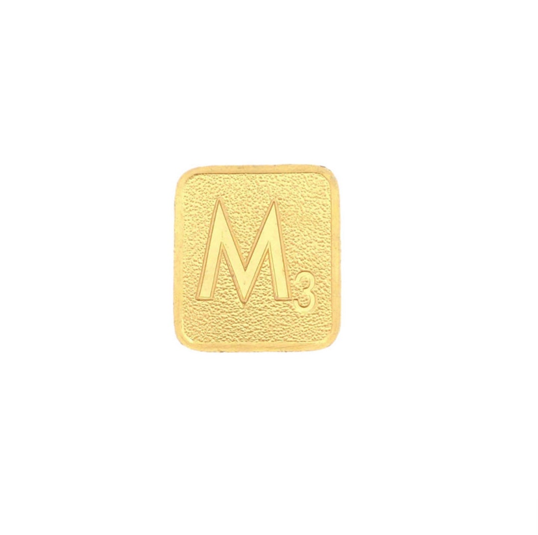 24k Gold m Scrabble Tile Vintage Scrabble Tile - Etsy