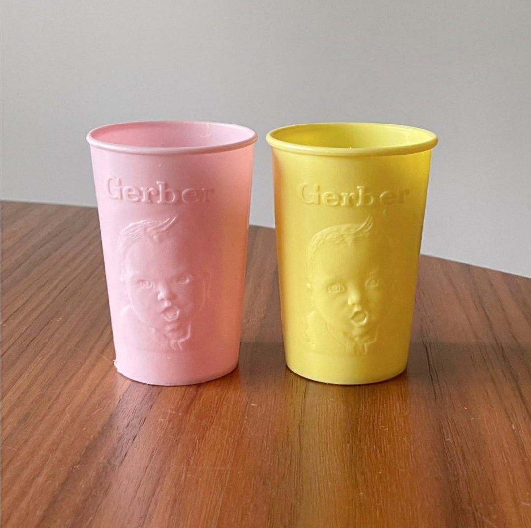 Vintage Gerber Baby Drinking Cups, Vintage Pink Gerber Cup, Vintage ...