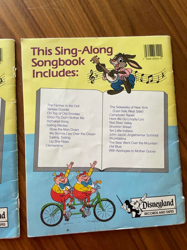 1980s Vintage Disney Sing-along Songbook, Set of Two, Walt Disney ...