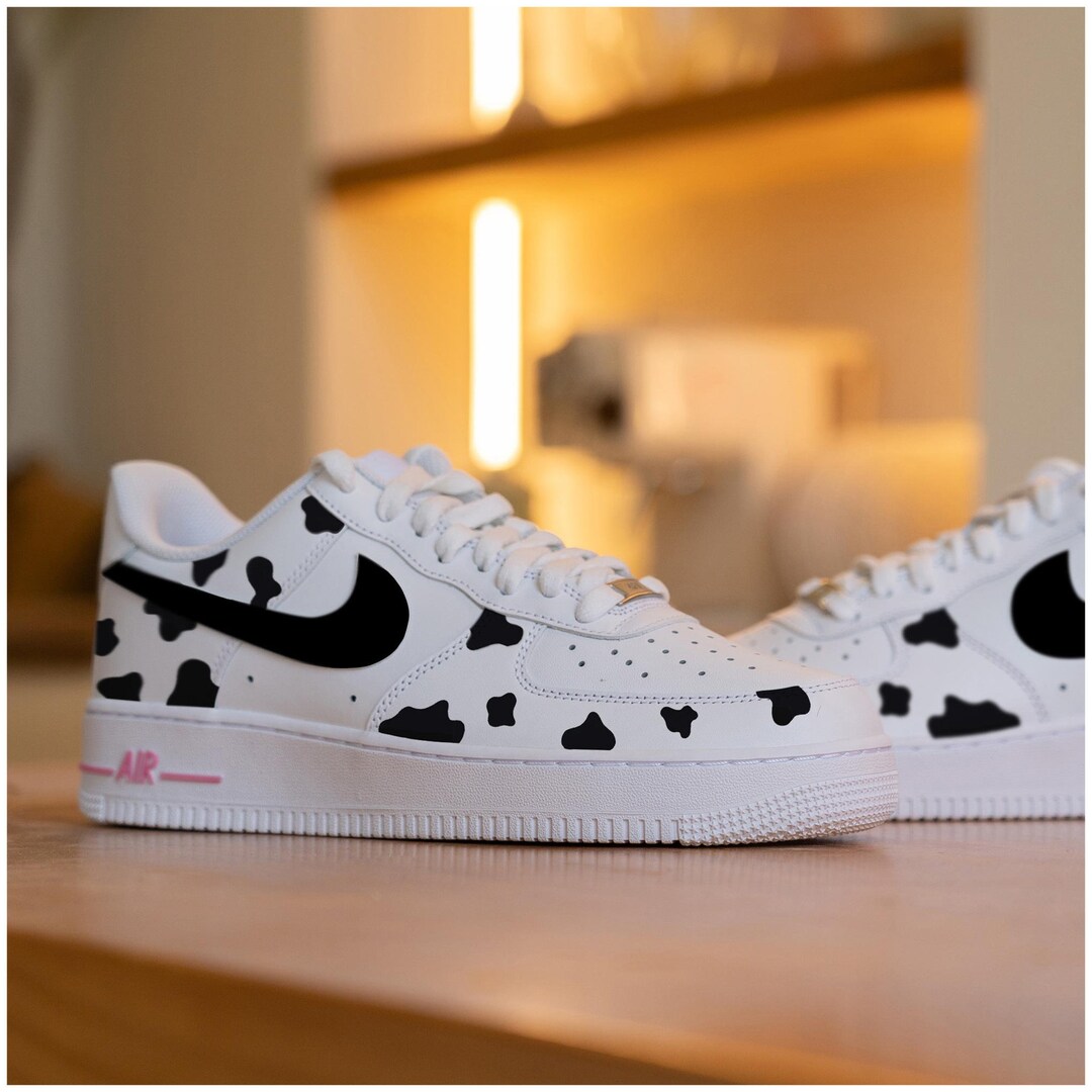 Custom Cow Pattern Air Force 1, Handpainted Custom AF1 Sneakers, the ...