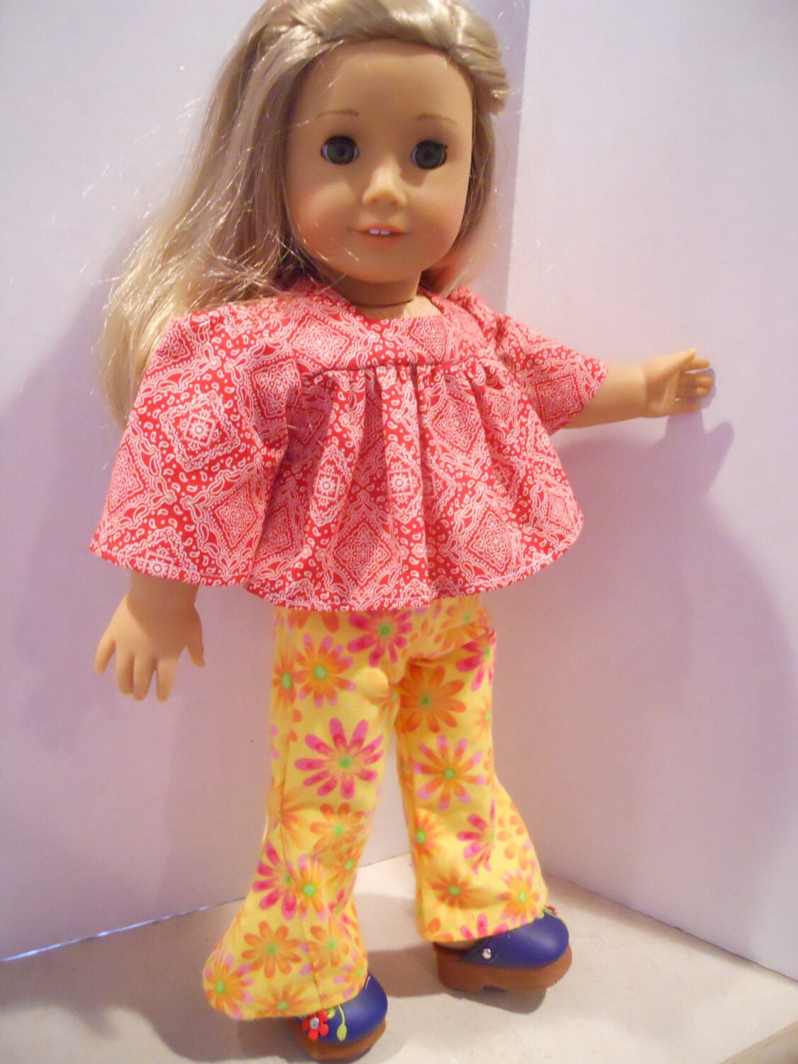 18 Inch Doll Clothes Pattern 1970s Groovy Flare Jeans Peasant Etsy