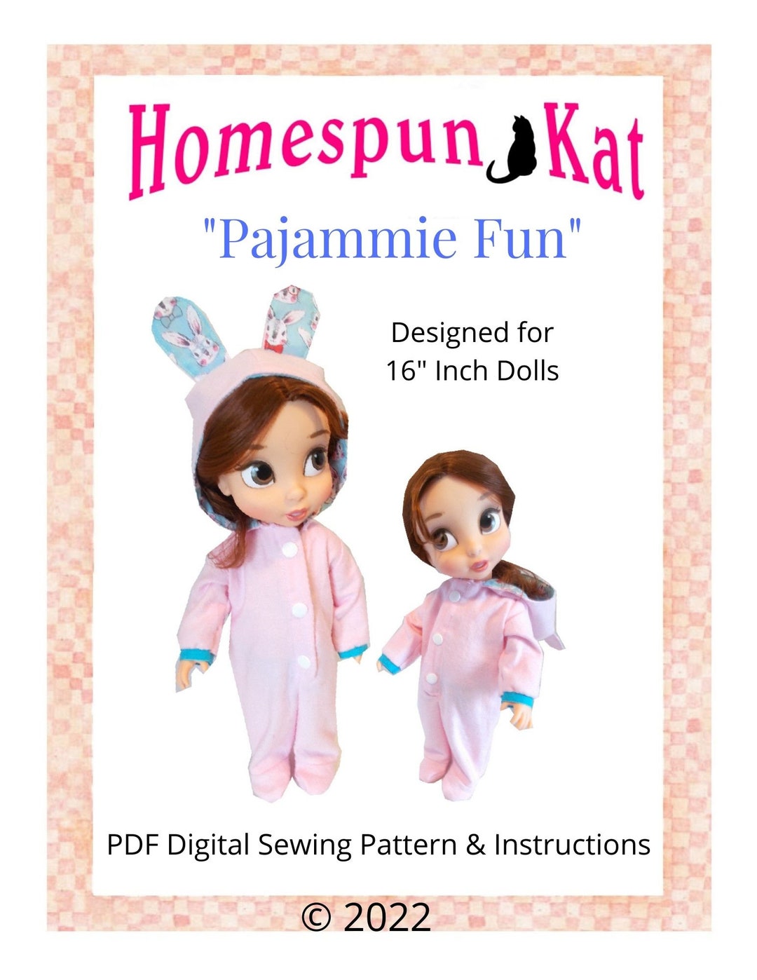 Pajammie Fun, Footed PJ Pattern, Animator Dolls, PDF Sewing Pattern ...