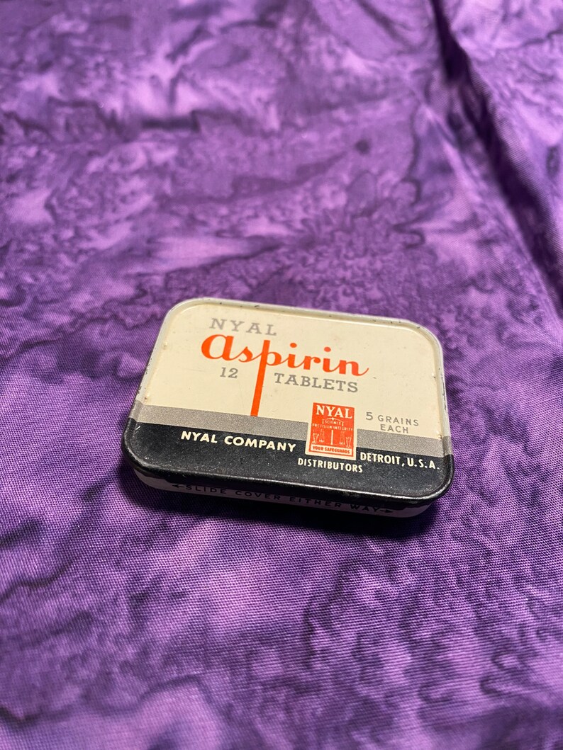Vintage Nyla Aspirin Tin - Etsy