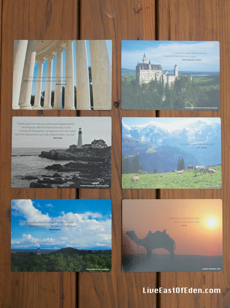 Blank 5x7 NOTE CARDS / POSTCARDS - Assorted Travel Photographs (set of ...