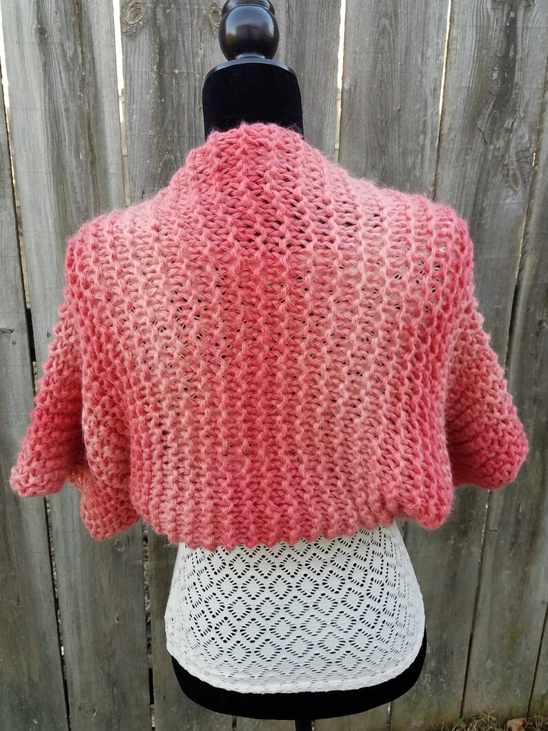 Coral Loose Knit Shrug Sweater Evening Shoulder Cover Up. Knitted Shrug ...