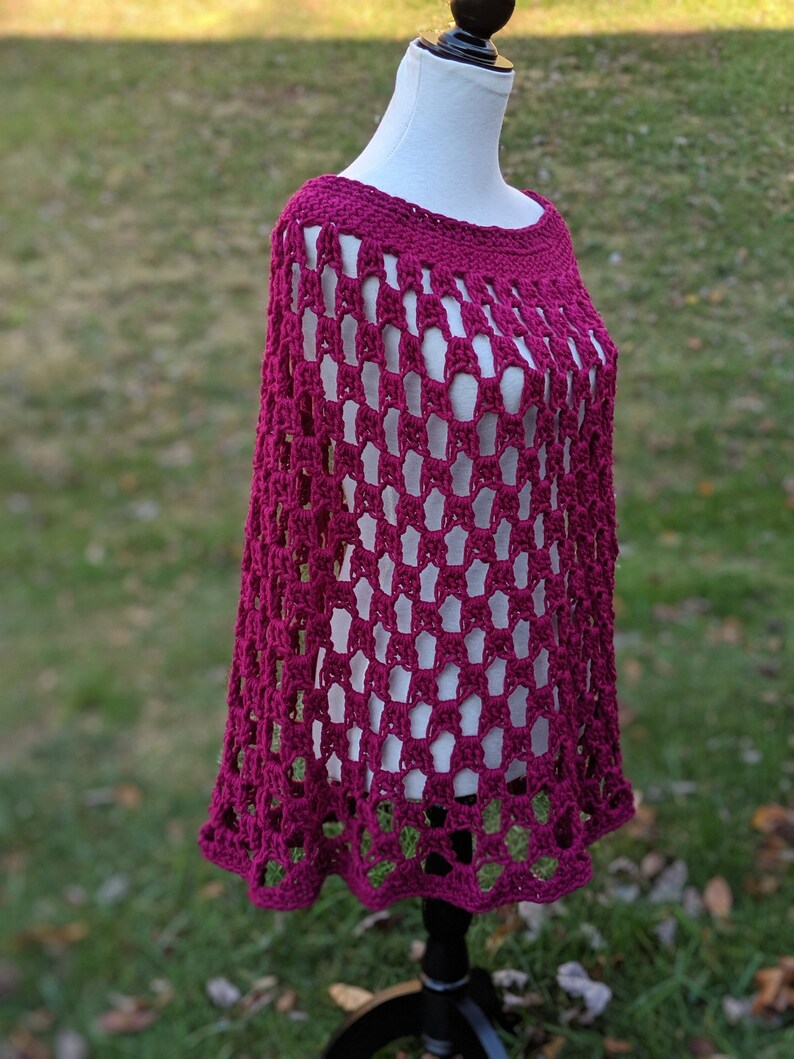 Maroon Crochet Poncho for Women. Handmade Crochet Capelet - Etsy