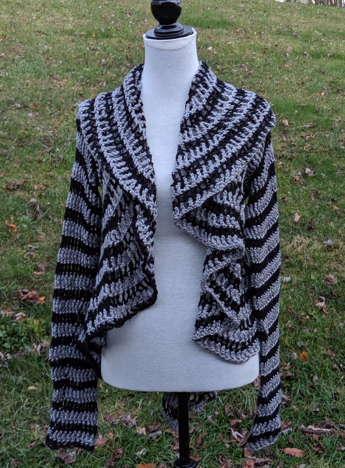 Crochet Cardigan With Collar Circle Design. Handmade Openwork Crochet ...