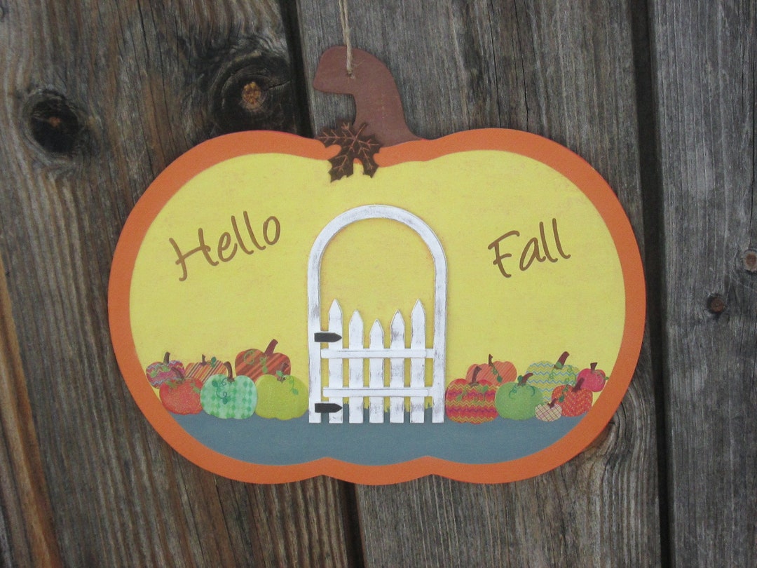 Fall Pumpkin Patch With Gate Hand Painted Sign Ornament / Decoration - Etsy
