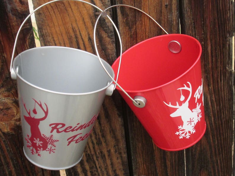 Christmas Reindeer Feed Tin Bucket Decoration / Decor - Etsy