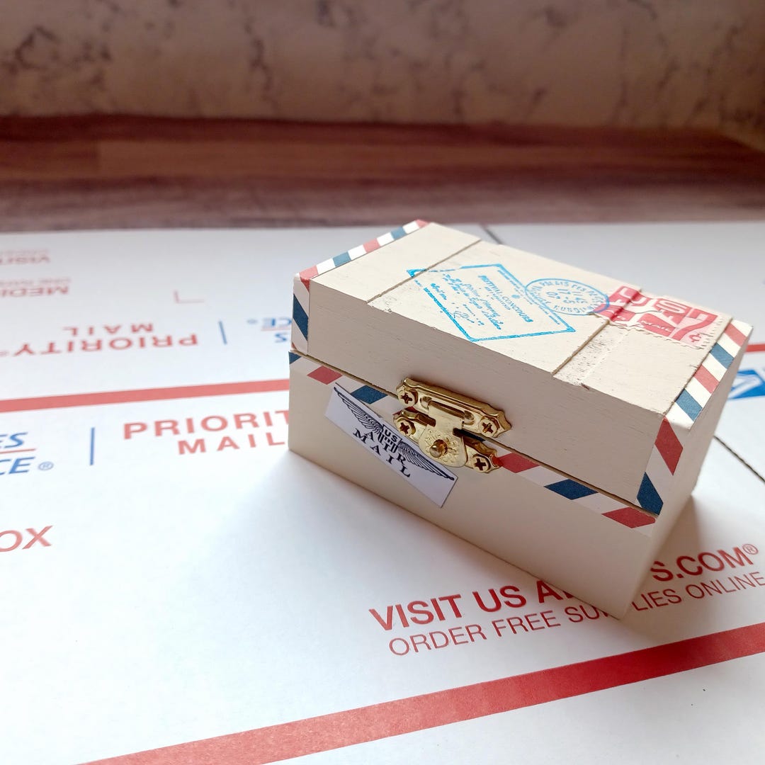 Air Mail Postal Package, Envelope Trinket / Jewelry / Engagement Ring ...