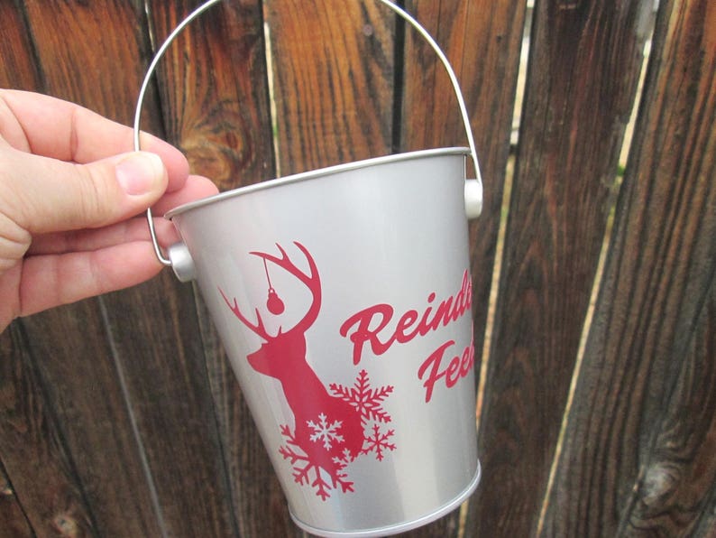 Christmas Reindeer Feed Tin Bucket Decoration / Decor - Etsy