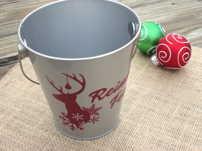 Christmas Reindeer Feed Tin Bucket Decoration / Decor - Etsy