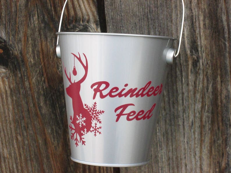 Christmas Reindeer Feed Tin Bucket Decoration / Decor - Etsy