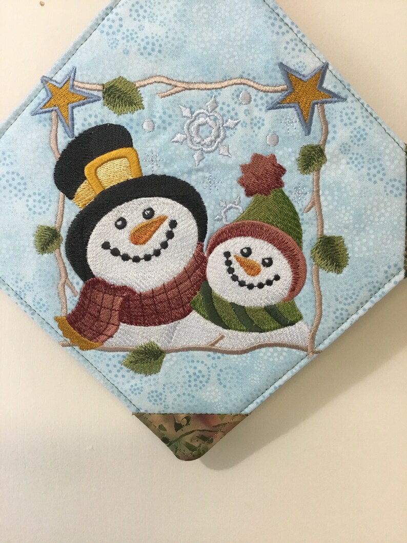Set of Four Decorative Hot Pads With Snowmen - Etsy