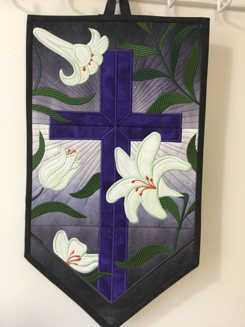 Simple Purple Cross and Easter Lillies - Etsy