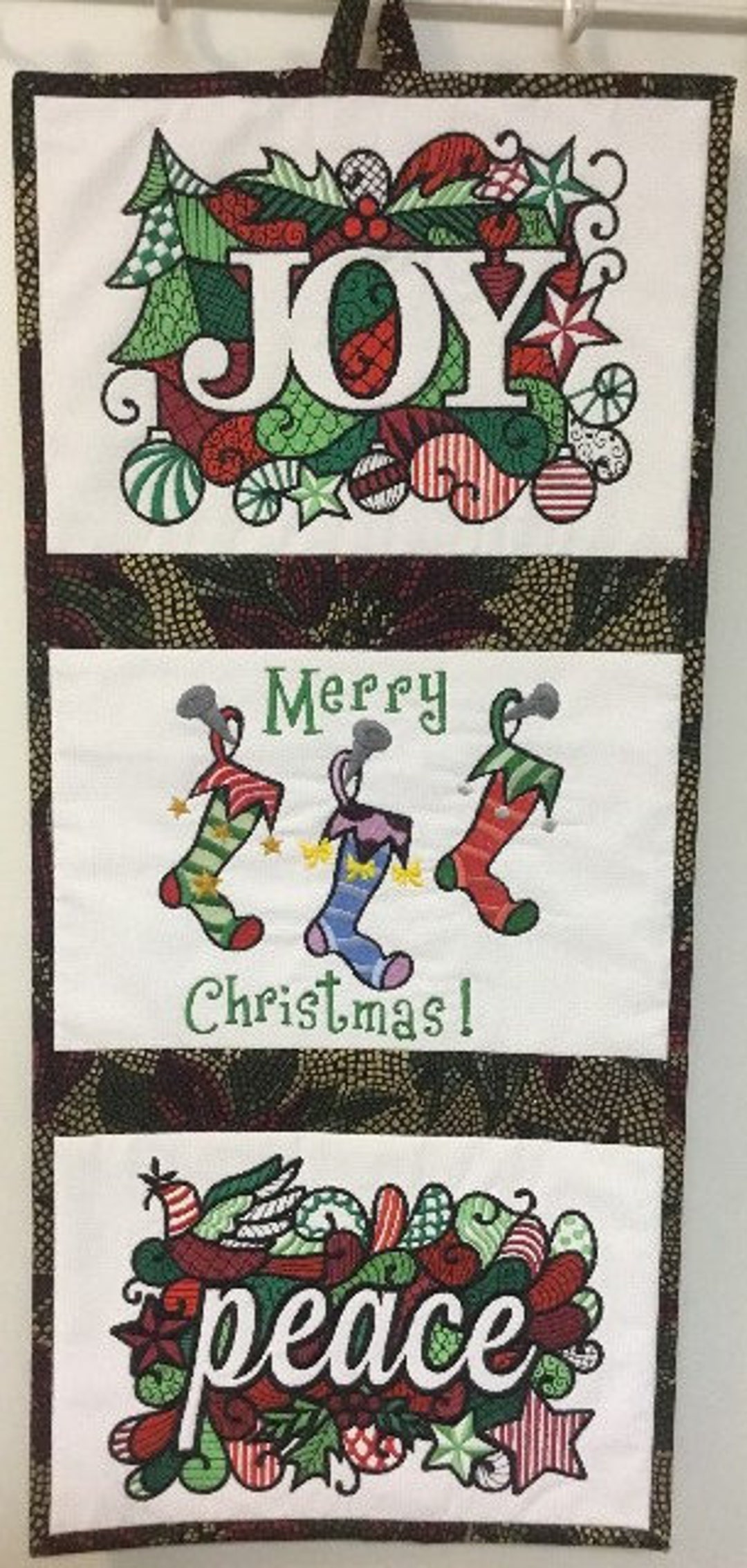Machine Embroidered Christmas Wall Hanging - Etsy