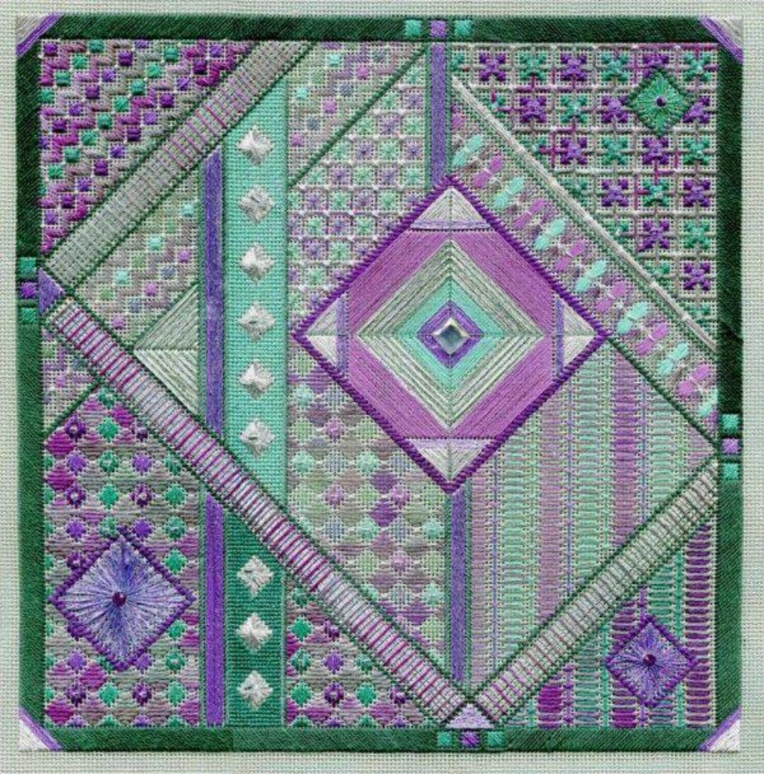 Laura J Perin Needlepoint Pattern - Flourite Fantasy - Etsy