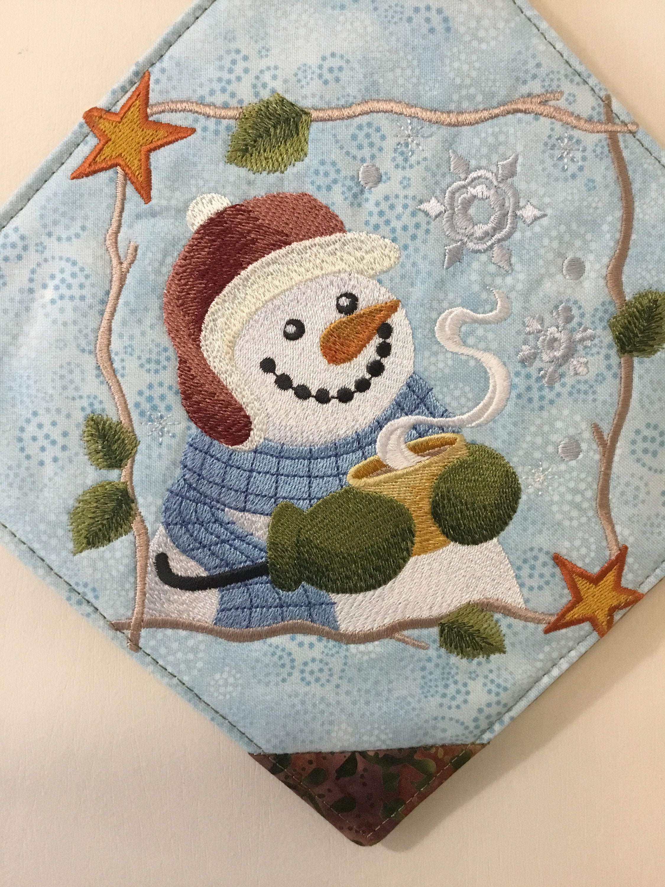 Set of Four Decorative Hot Pads With Snowmen - Etsy