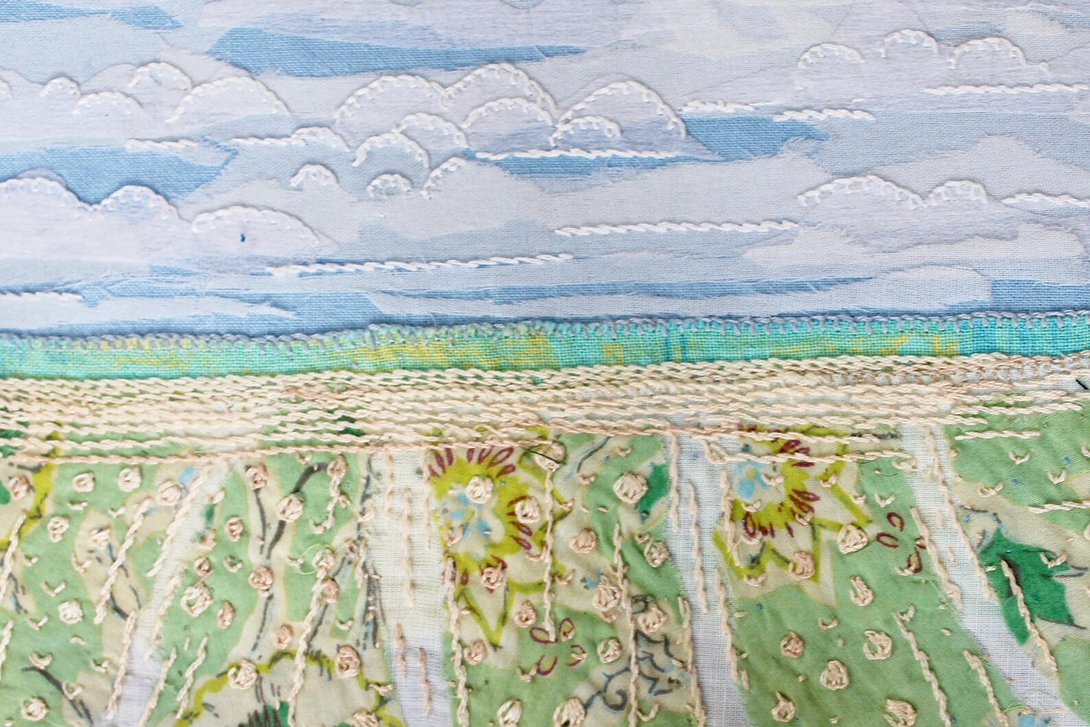 Simple Embroidery Landscape Art - Hand Embroidery - Textile Artwork ...