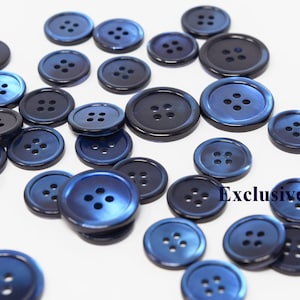 Deep Blue Luxurious Shell Buttons Set for Suit Jacket, Blazer, or Sport ...