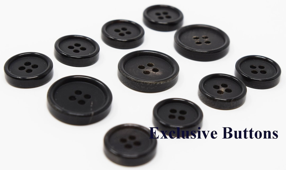 Genuine Black Horn Buttons Set for Suit Jacket, Blazer, or Sport Coat ...