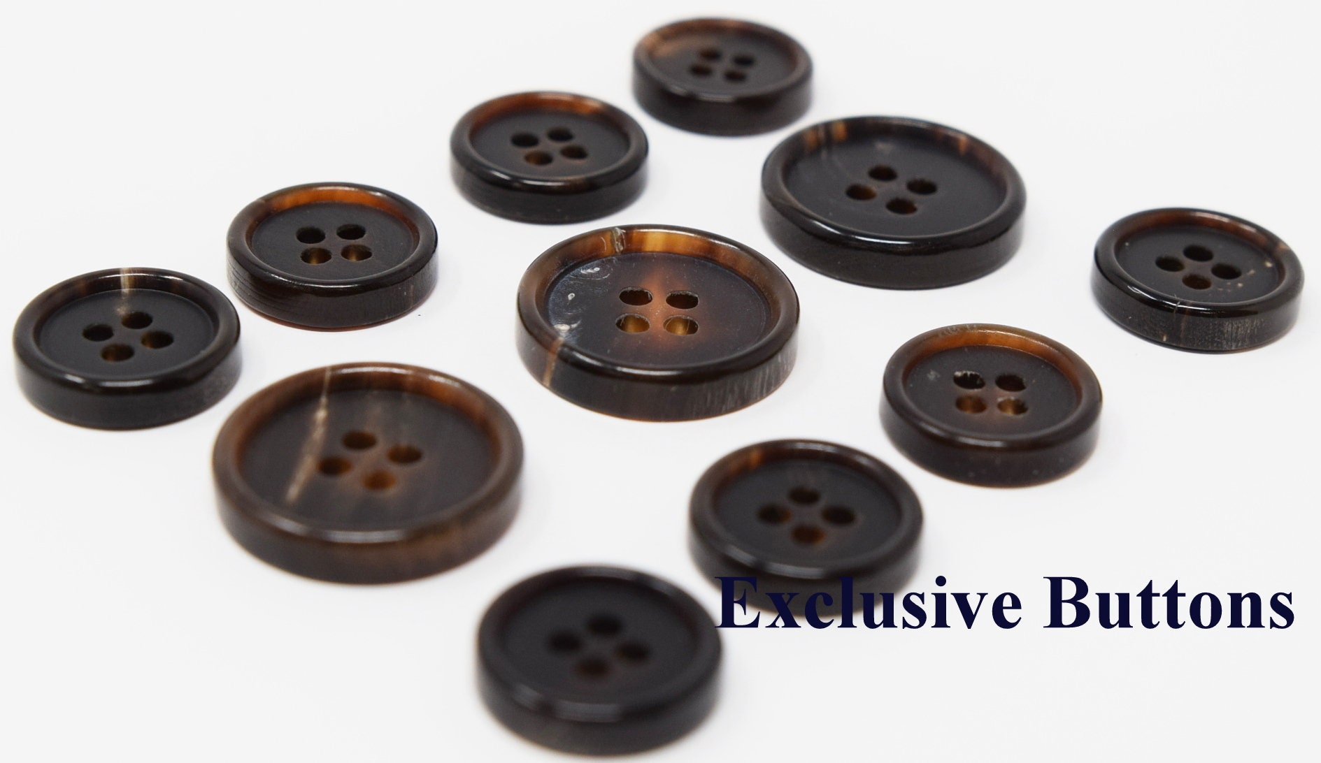 Genuine Dark Brown Horn Buttons Set for Suit Jacket, Blazer, or Sport ...
