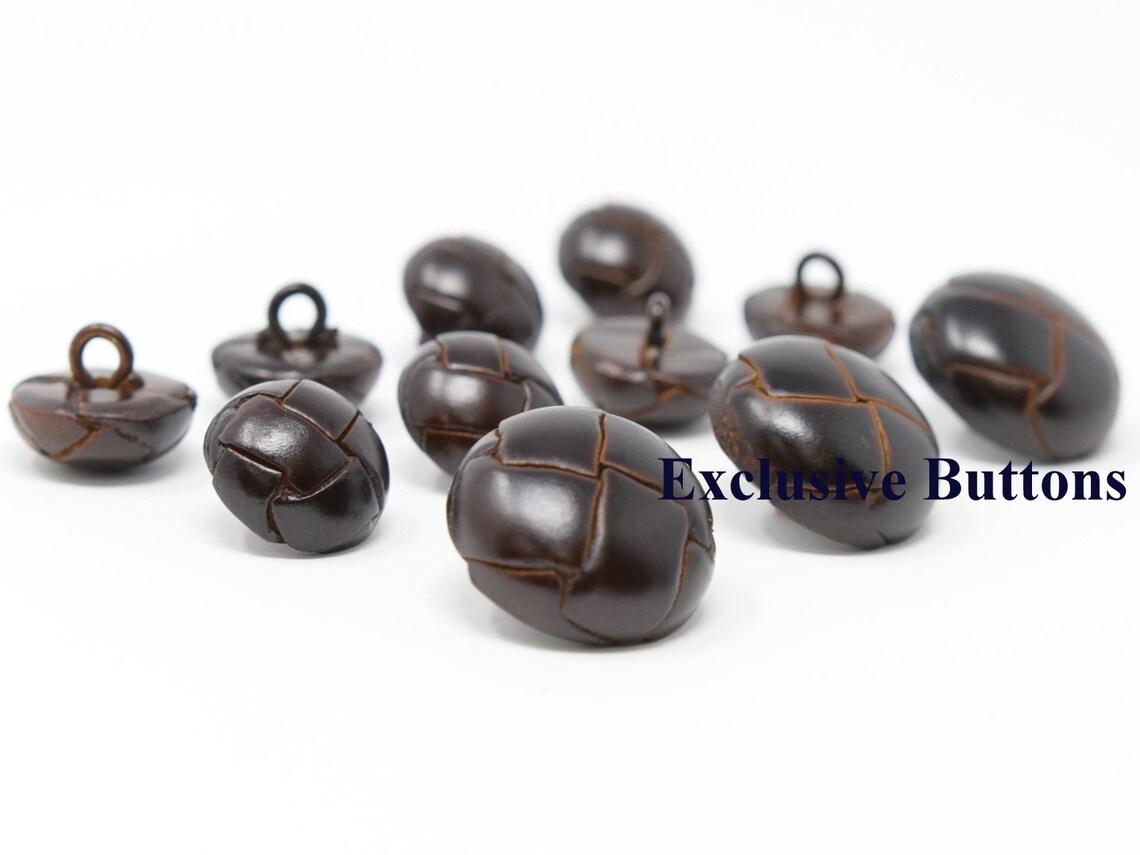 Dark Brown Leather Buttons Set for Suit Jacket, Blazer, or Sport Coat ...