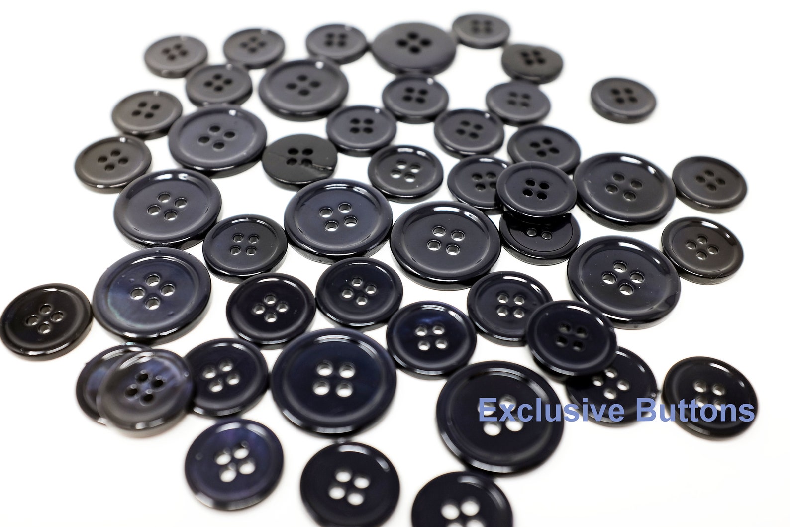 Dark Navy Mother of Pearl Buttons Set for Suit Jacket, Blazer, or Sport ...