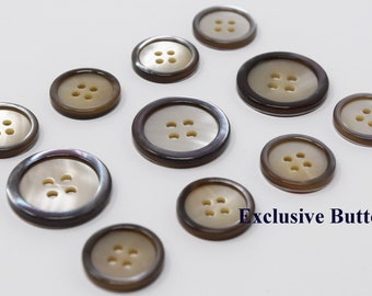 Grey Luxurious Shell Buttons Set for Suit Jacket, Blazer, or Sport Coat ...