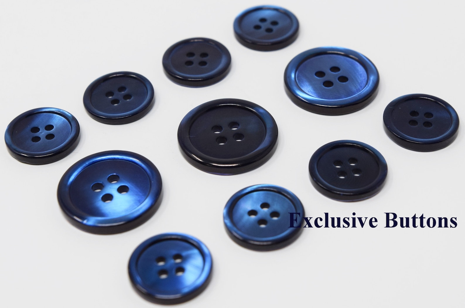 Deep Blue Luxurious Shell Buttons Set for Suit Jacket, Blazer, or Sport ...