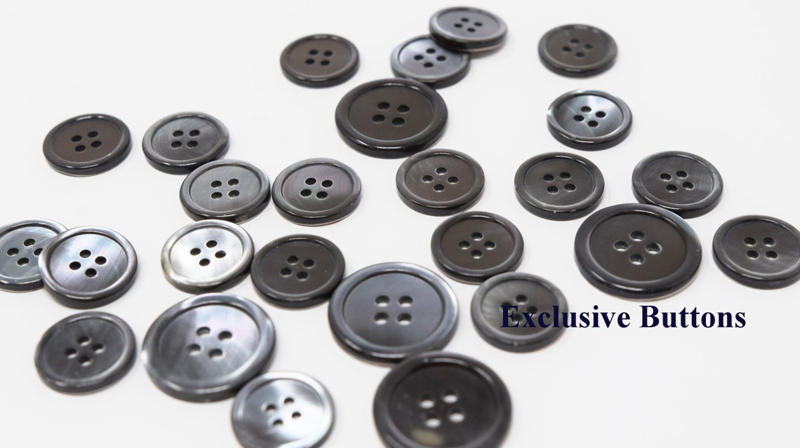 Grey Luxurious Shell Buttons Set for Suit Jacket Blazer or - Etsy