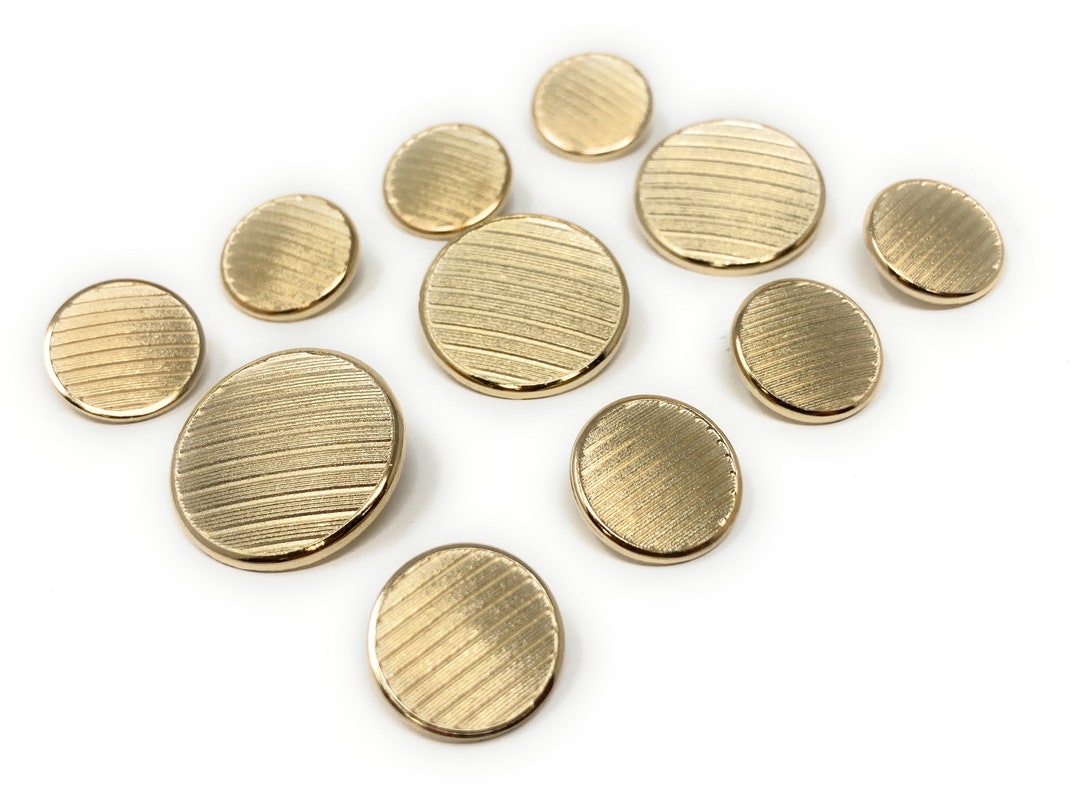 Gold Metal Blazer Buttons Set - Stripes - Etsy