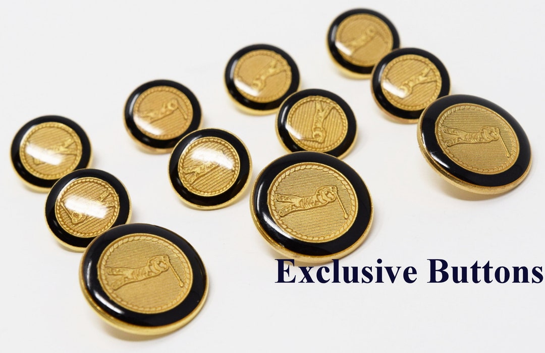 Gold Metal Blazer Buttons Set - Golfer - Etsy