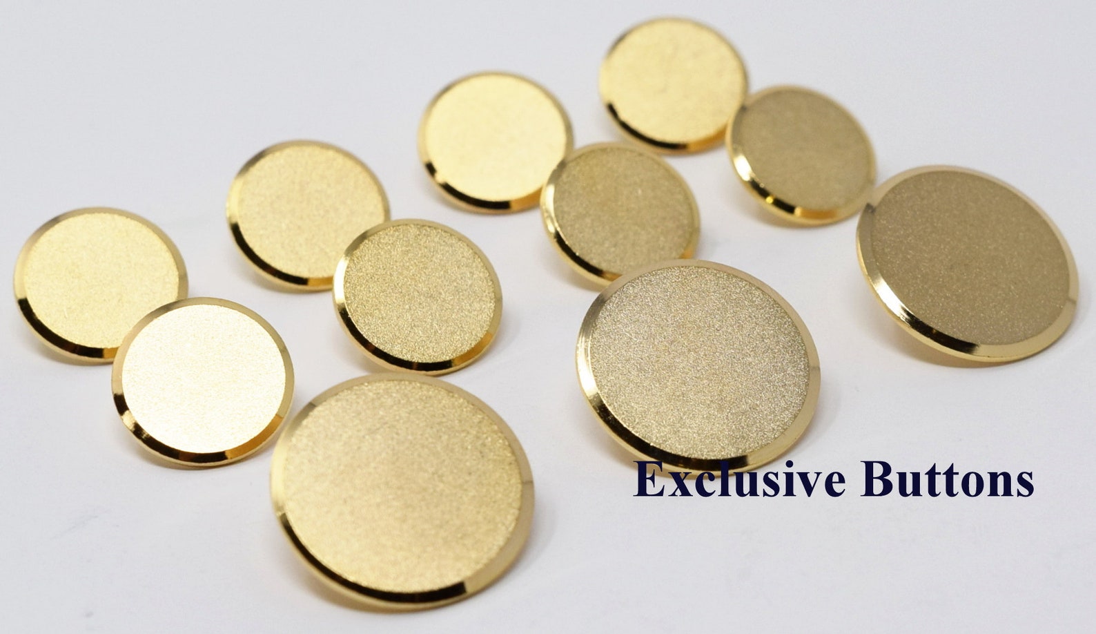 Gold Metal Blazer Buttons Set Plain Grain | Etsy