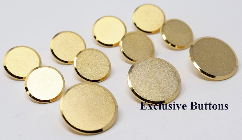 Gold Metal Blazer Buttons Set - Plain Grain - Etsy