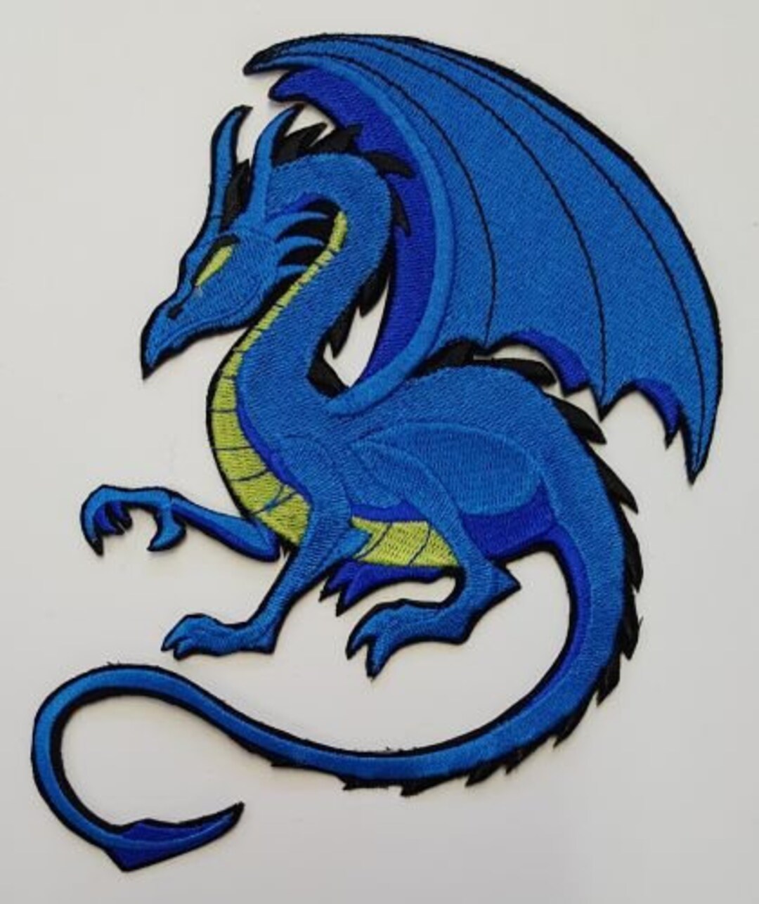 Blue Dragon, Mythical, Fantasy, Embroidered Patch Size 7."x 5" Iron on ...