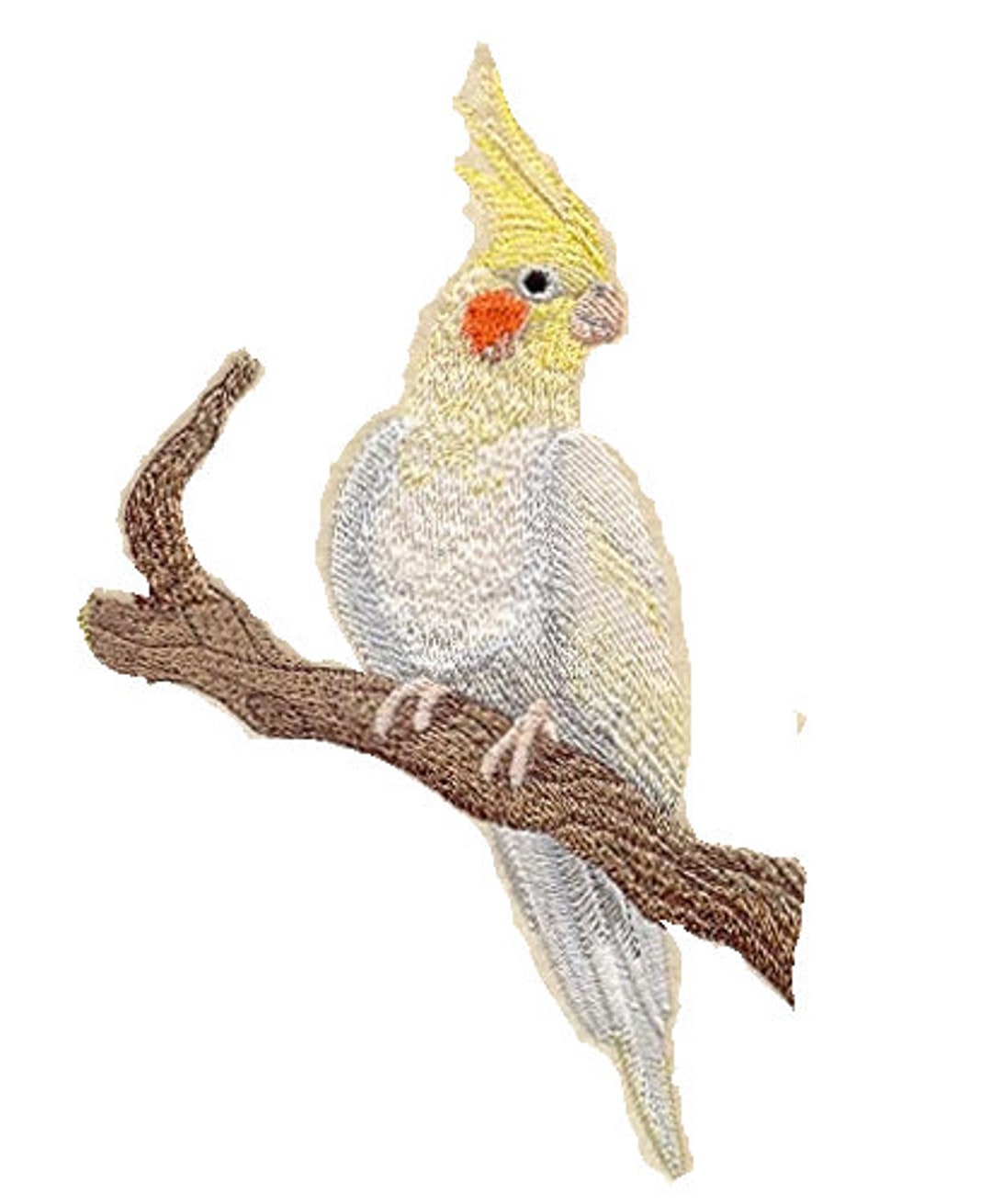 Cockatiel White Embroidered Patch 4" Wide by 6" Iron on or Sew On - Etsy